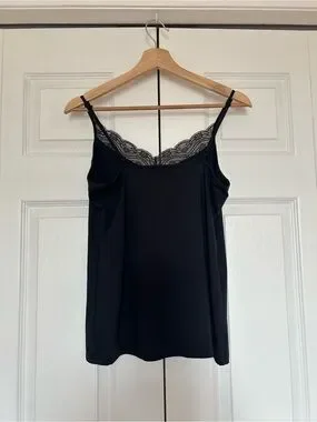 Reitmans | Tops | Reitmans Cami Lacetrim Black Tank Top Luxury Pyjamas ...
